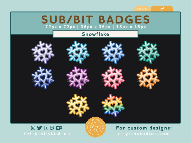 10 Snowflakes Twitch Sub Bit Badges | Cheer Bit | Subscribe Loyalty ...
