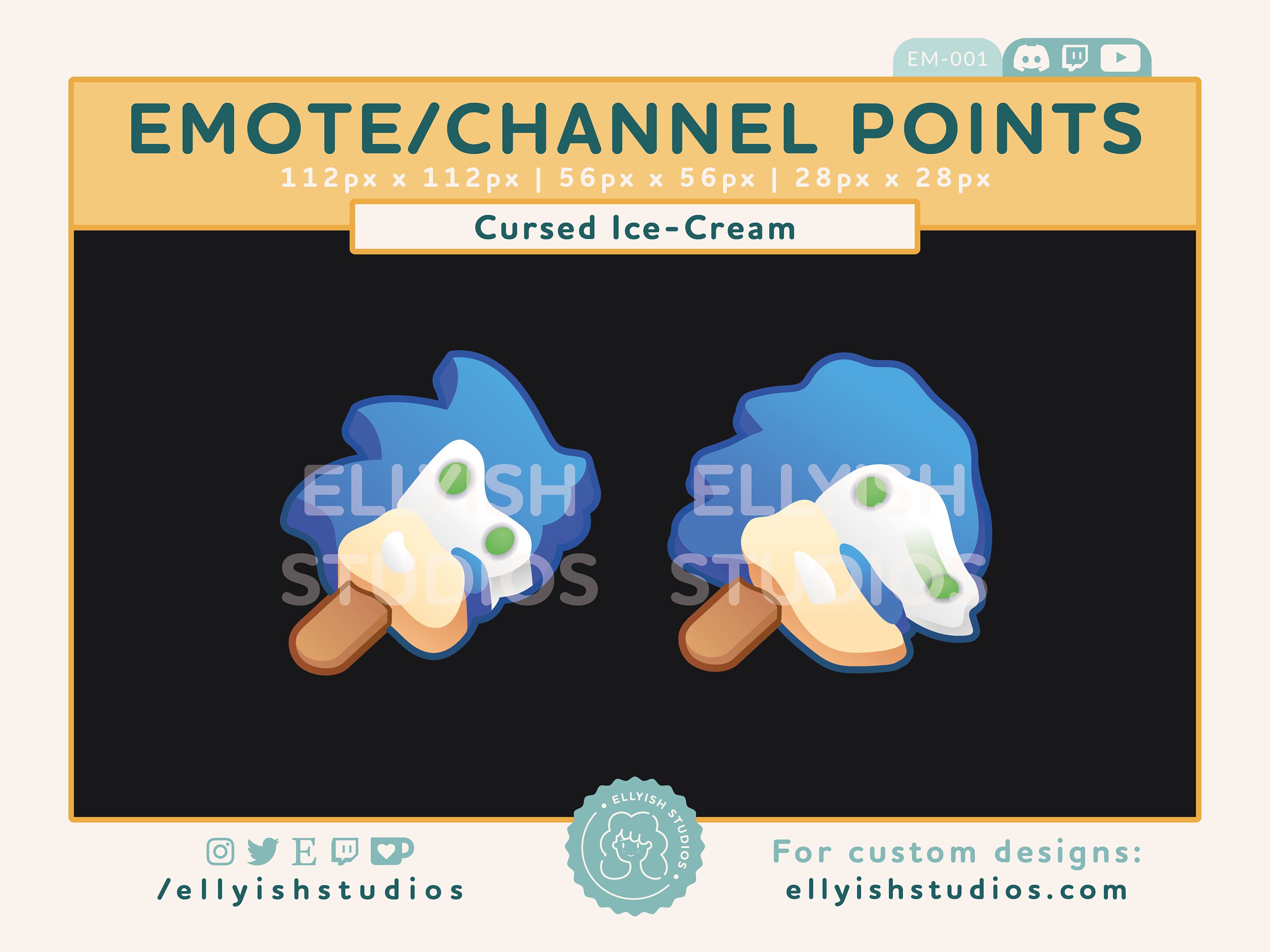 Cursed Ice-cream Meme Emote | Way Past Cool | Funny Emote | Blue | Cute ...