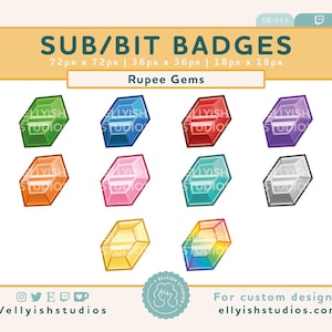 10 Rupee Gem Stones Twitch Sub Badges | Diamond | Cheer Bit | Legend of ...