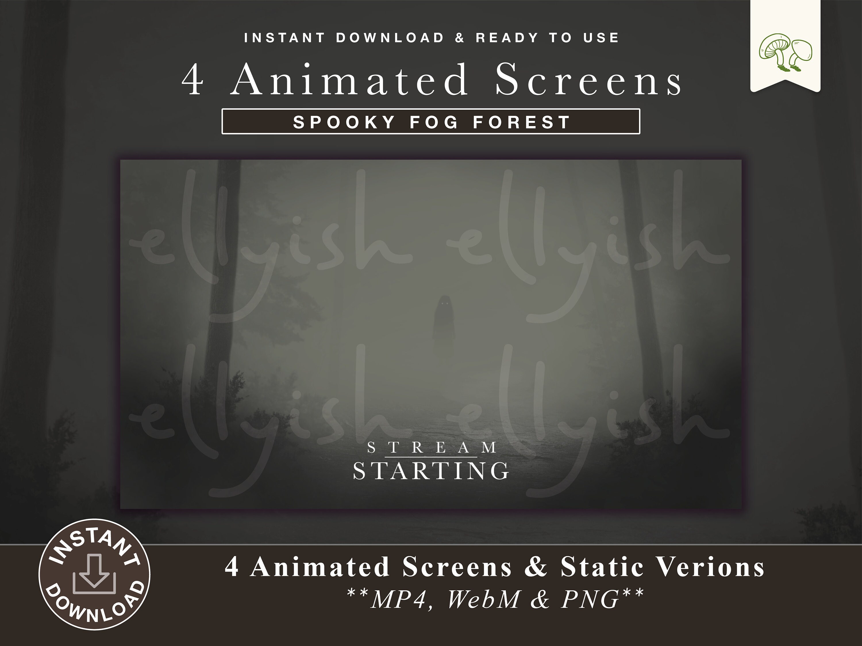 4 ANIMATED Spooky Stream Screens Horror Scary Halloween | Etsy