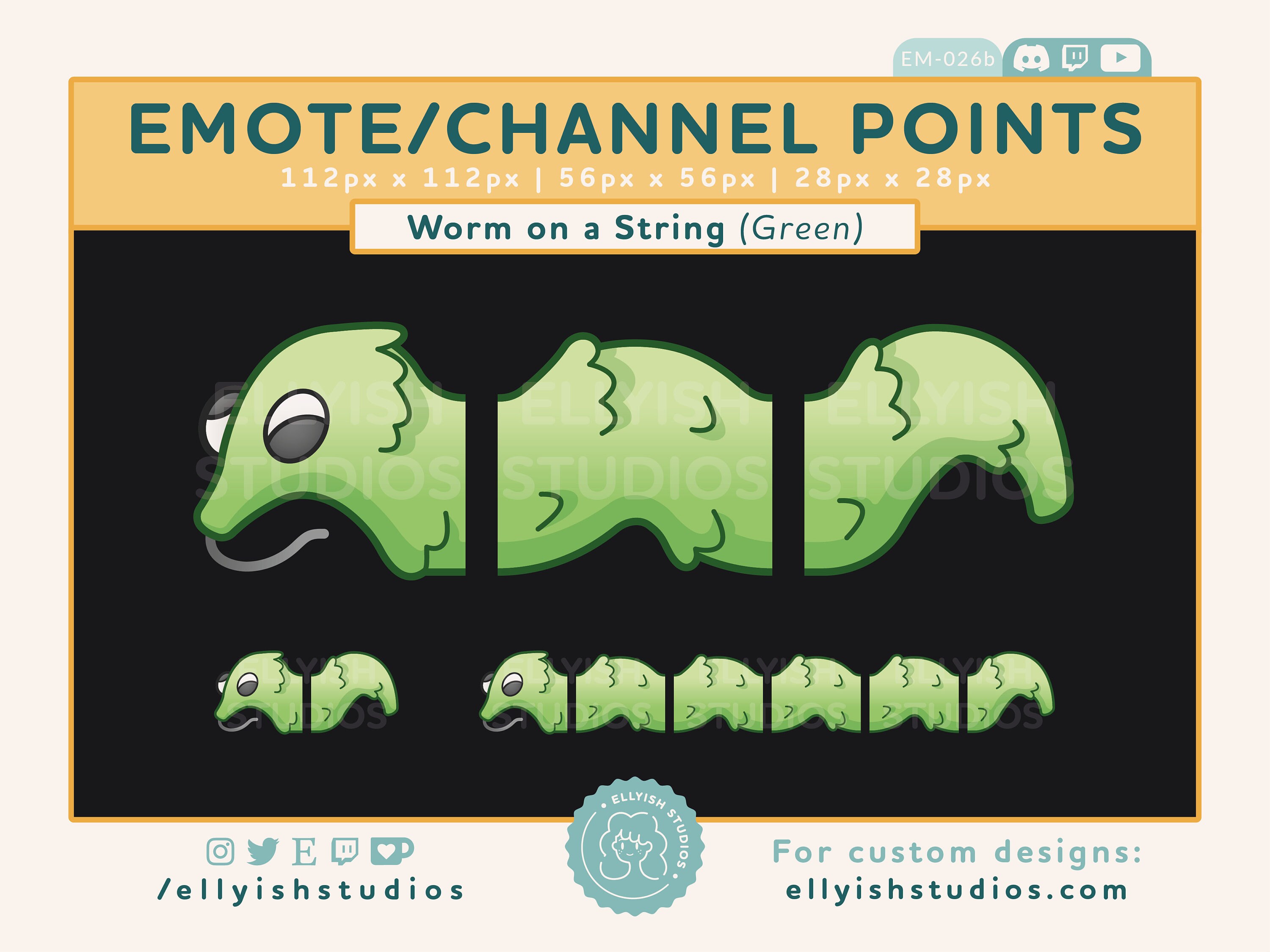 Worm on a String Emote | Channel Points | Long Wormy Toy | Green ...