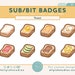 8 Toast Twitch Sub Badges | Food Bread | Cute Breakfast Egg Chocolate ...