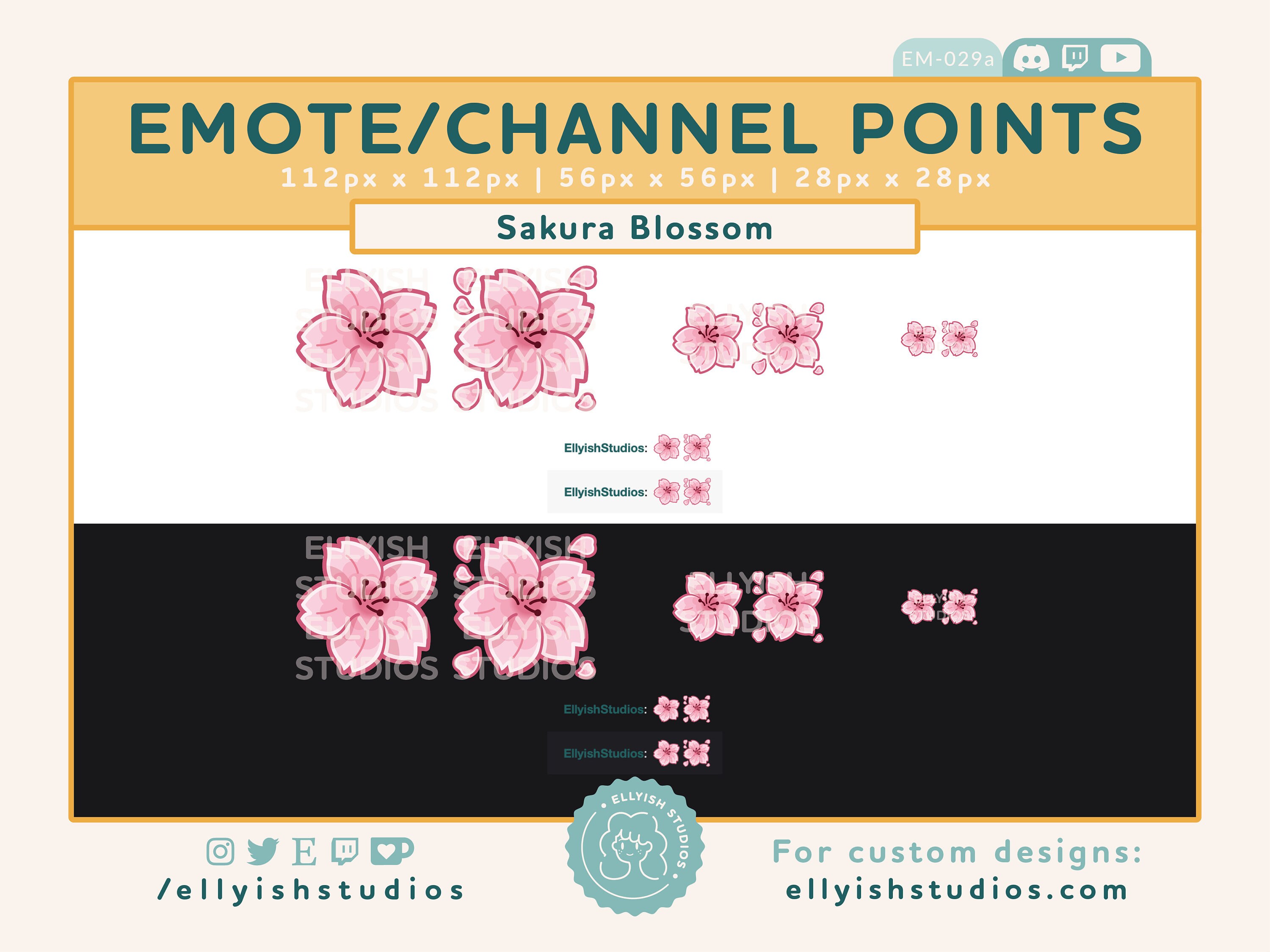 2 Cherry Sakura Blossom Emote | Tree Japanese Cute | P2U Channel Point ...