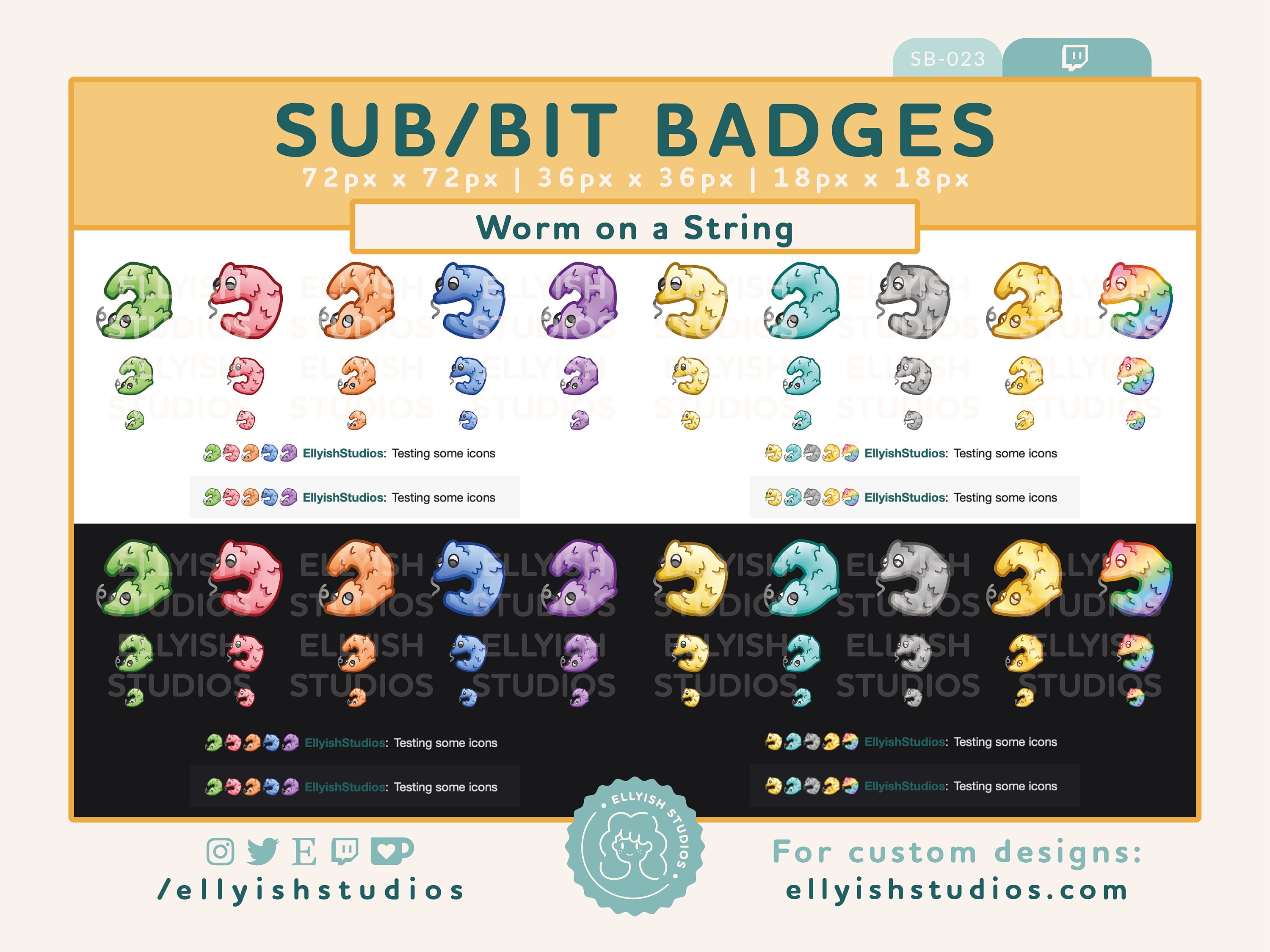 10 Worm on a String Twitch Sub Badges | Cute Worms Nostalgic Toy Meme ...