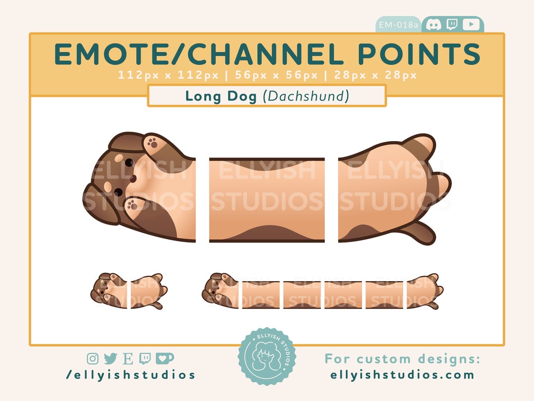 Extra Long Dachshund Dog Emote Channel Points Japanese Plushie Toy ...