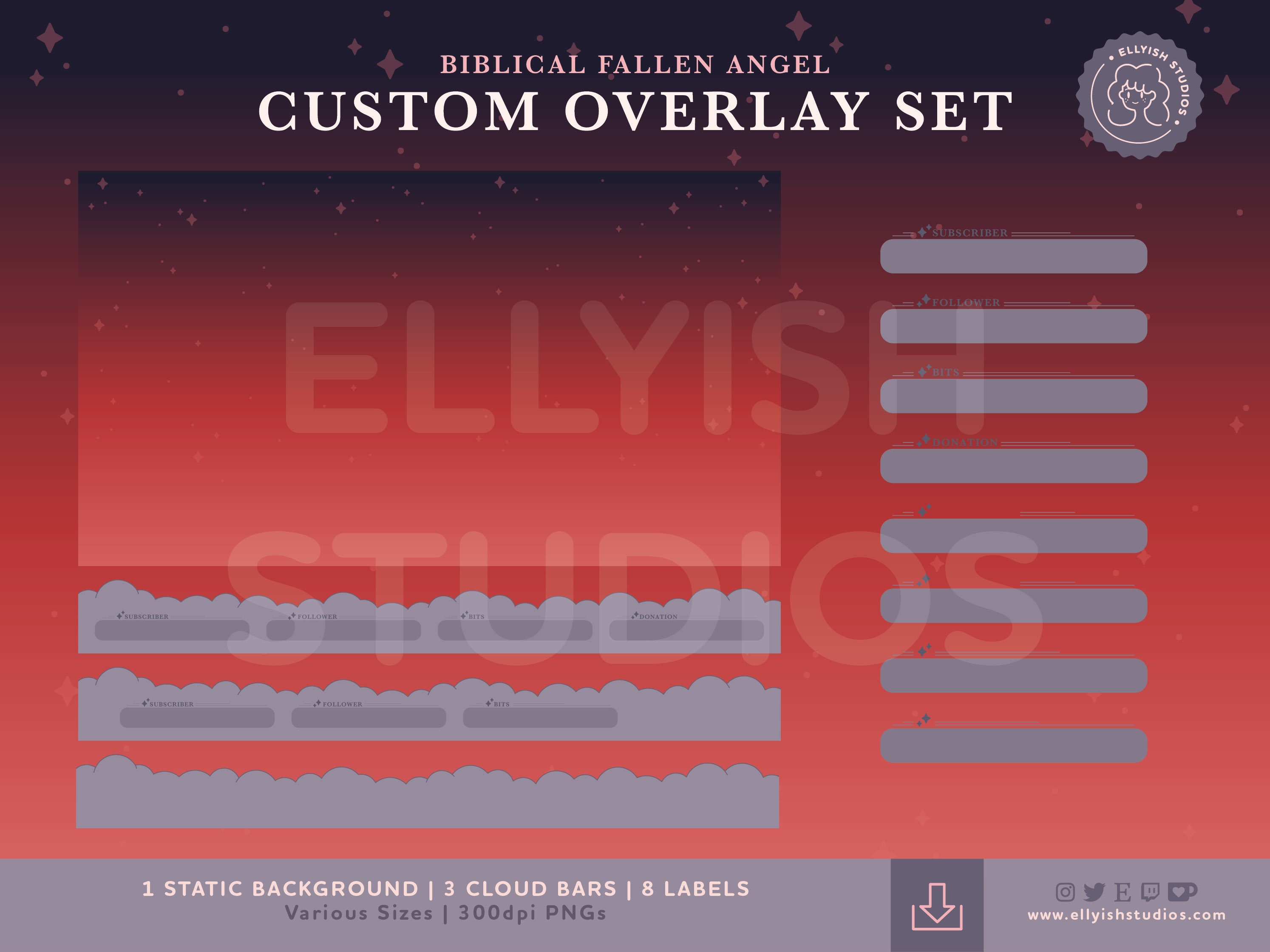 31 Custom Stream Overlay | Biblical Fallen Angel Demon | Spooky Autumn ...