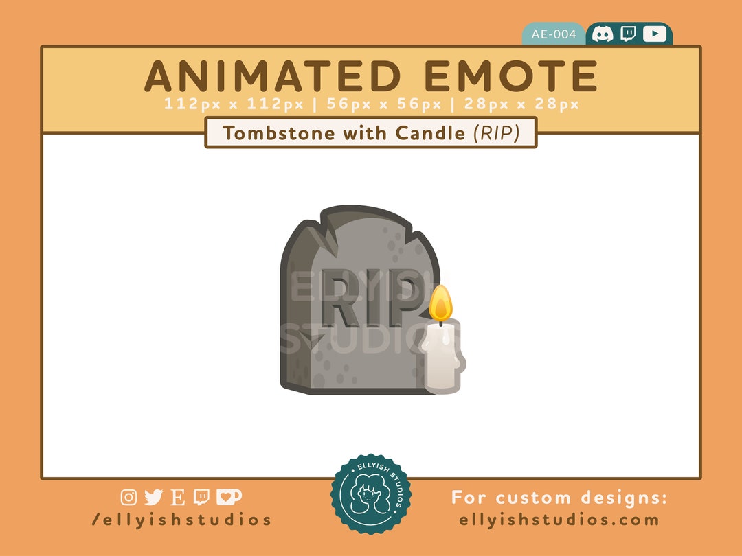 ANIMATED Tombstone Candle RIP Emote | Spooky Halloween Grave | Twitch ...
