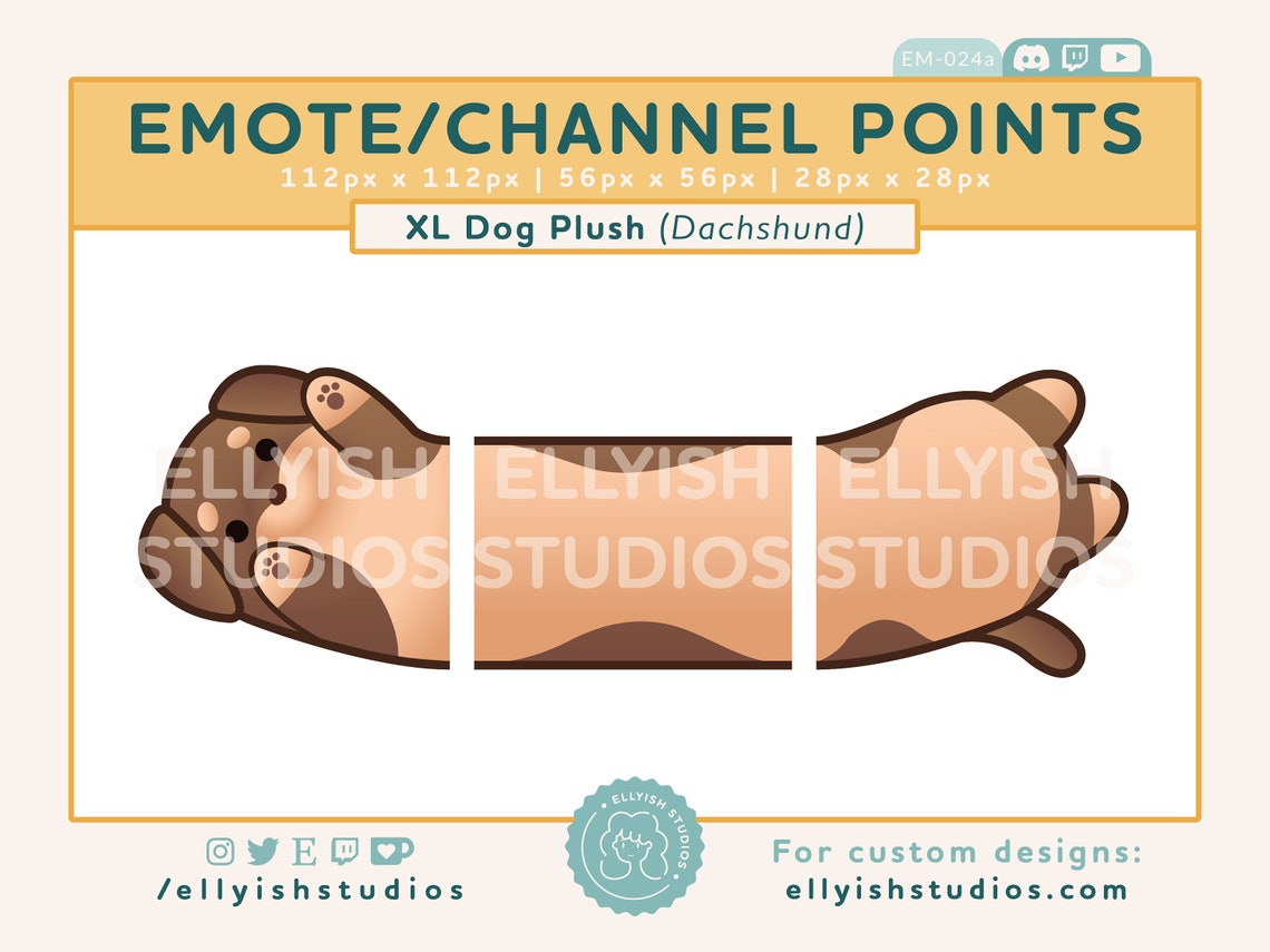 Extra Long Dachshund Dog Emote Channel Points Japanese - Etsy