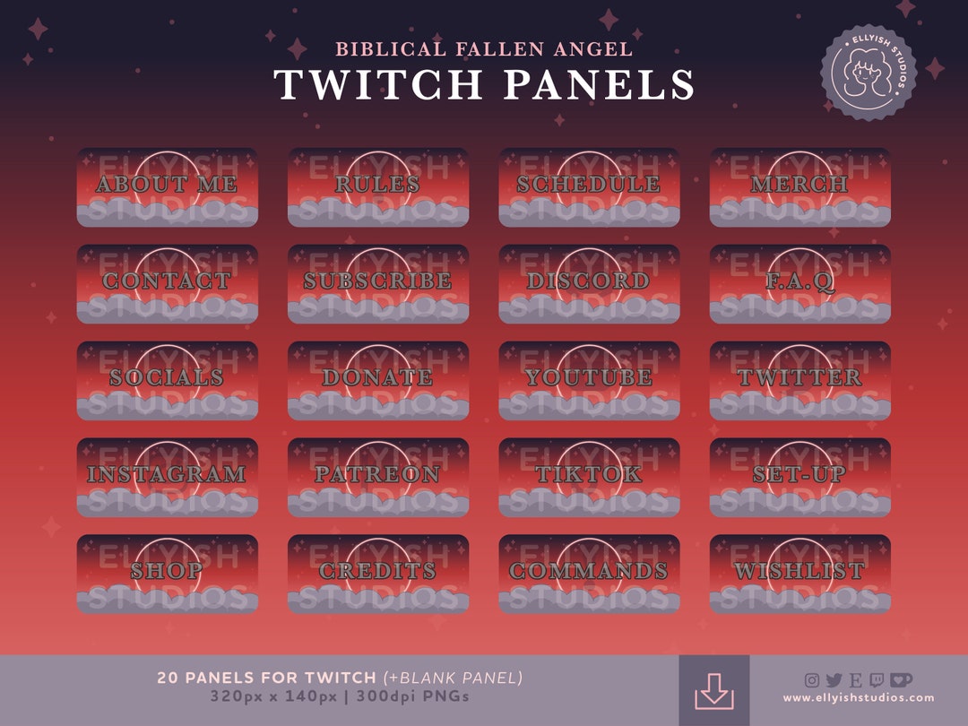 20 Twitch Stream Panels | Biblical Fallen Angel Demon | Spooky Autumn ...
