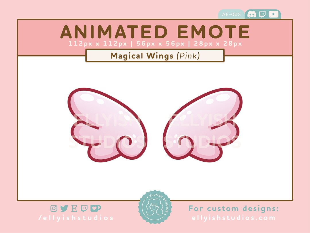 ANIMATED Magical Pink Wings Emotes | Set of 2 | Pink Anime Magic ...