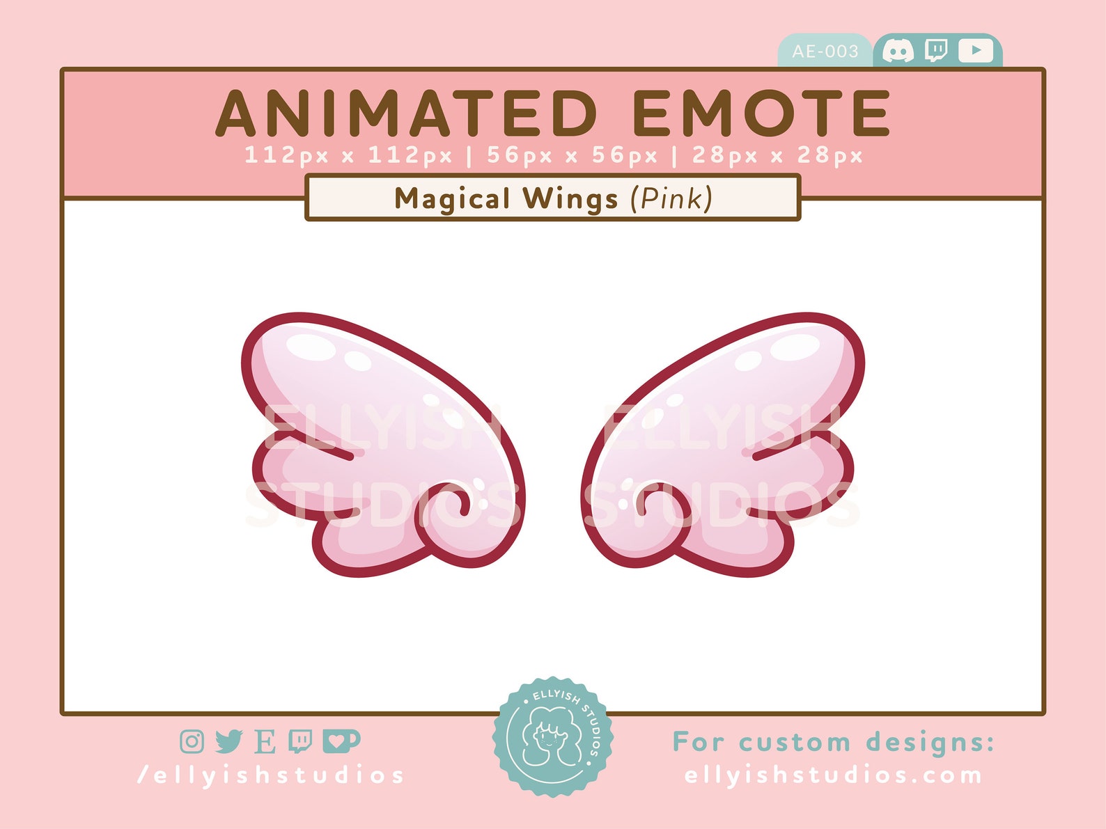 ANIMATED Magical Pink Wings Emotes | Set of 2 | Pink Anime Magic ...