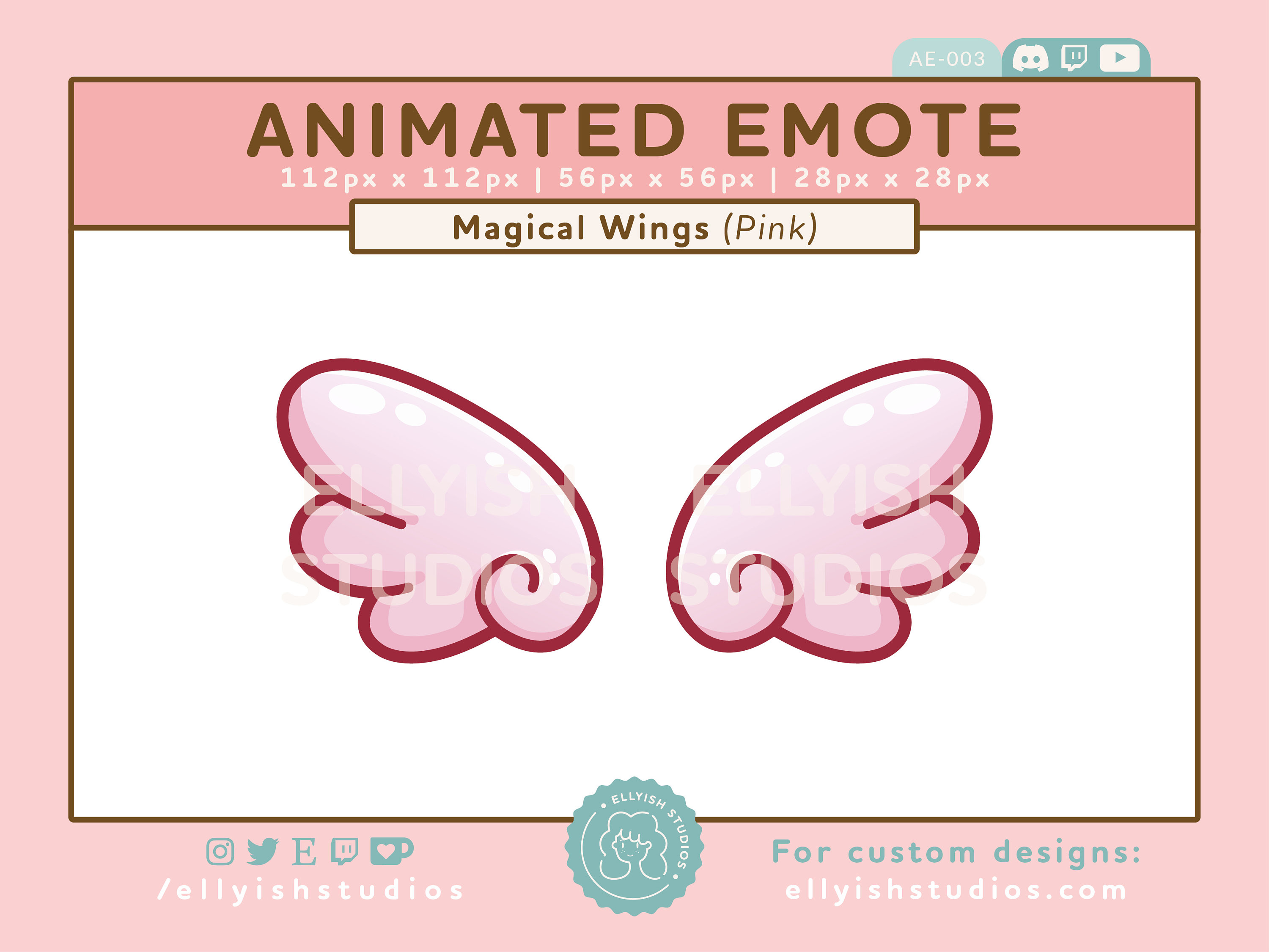 ANIMATED Magical Pink Wings Emotes Set of 2 Pink Anime - Etsy