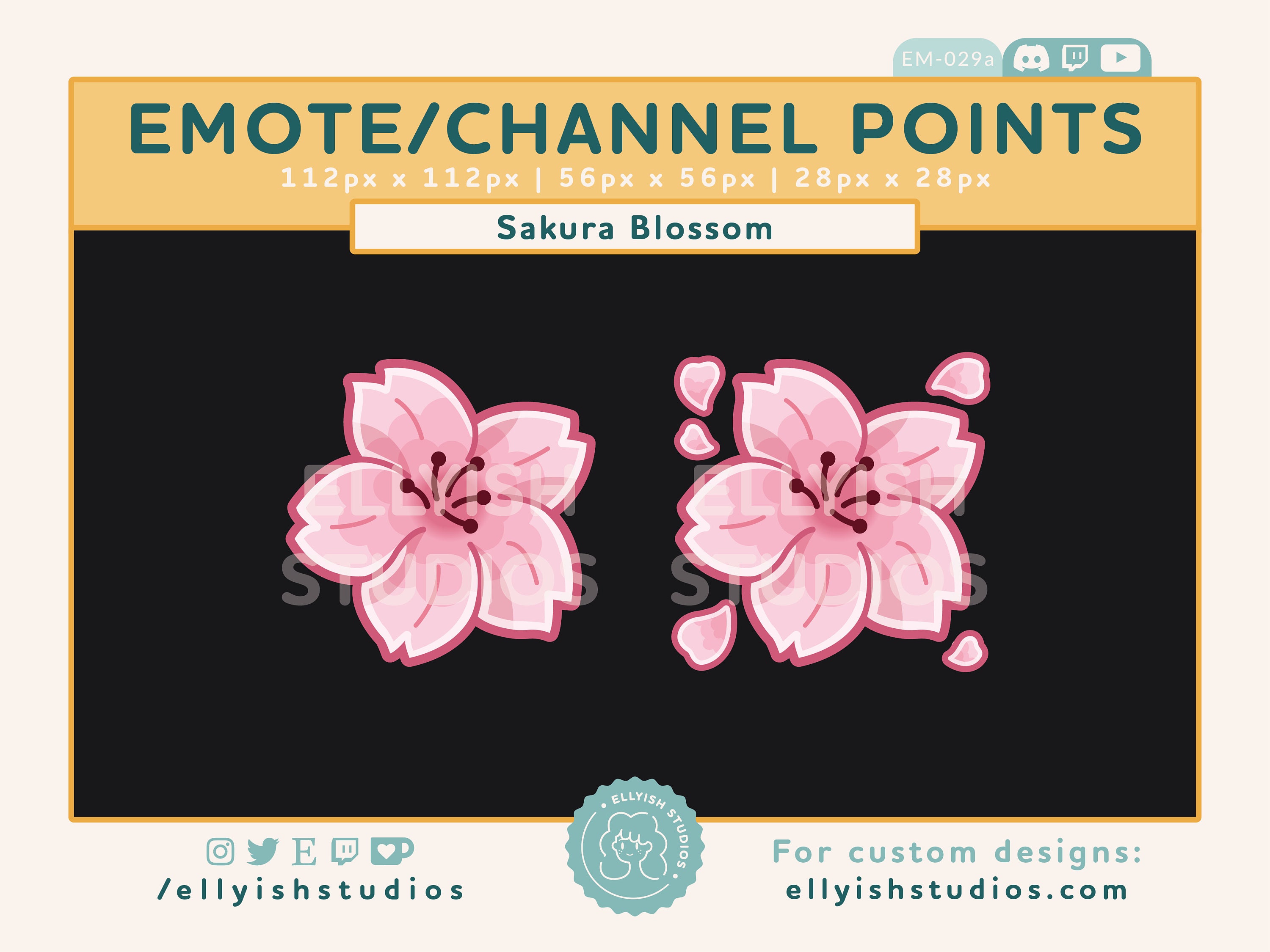 2 Cherry Sakura Blossom Emote | Tree Japanese Cute | P2U Channel Point ...