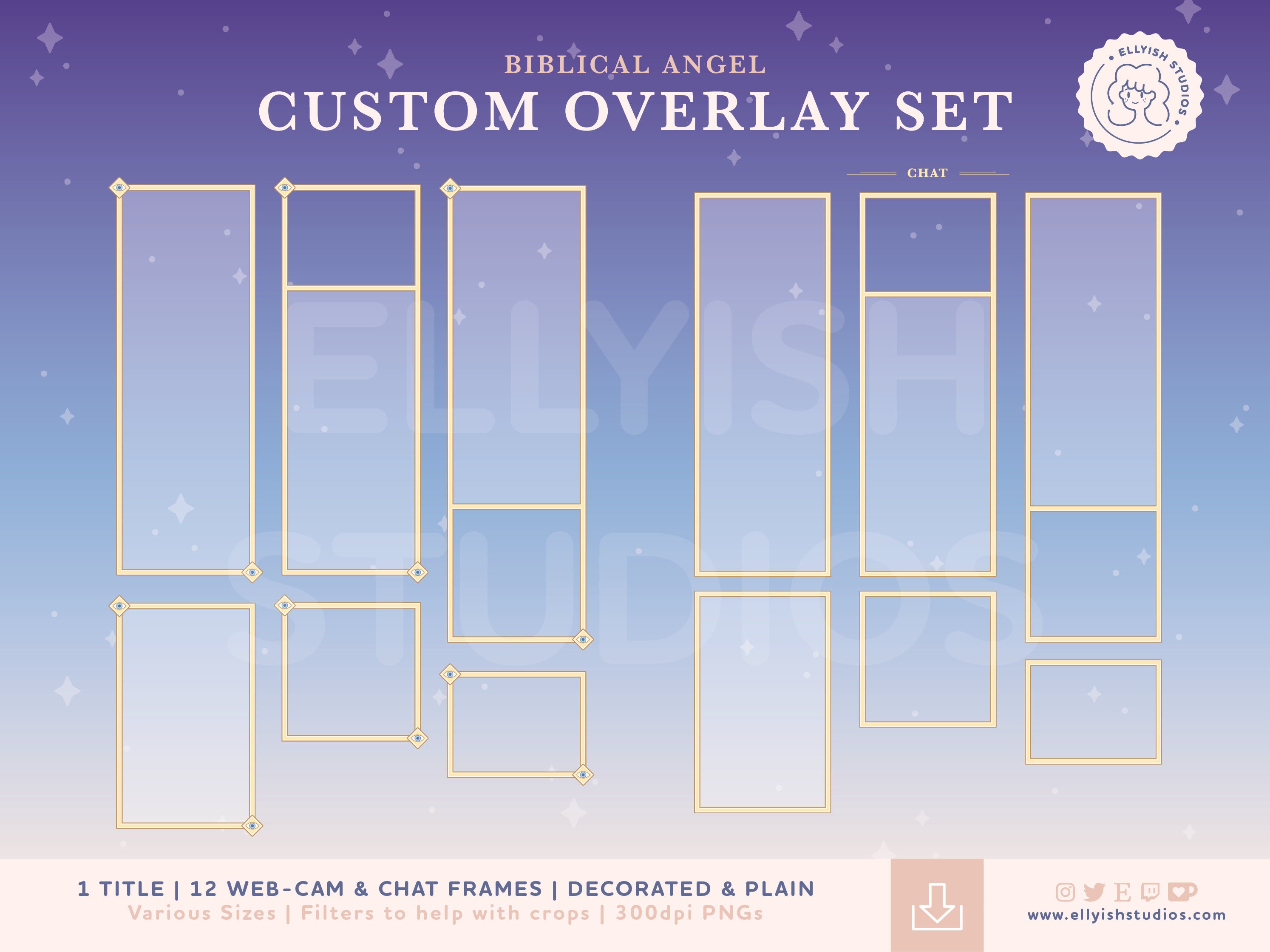 31 Custom Stream Overlay | Biblical Angel Angelic | Heaven Sky Clouds ...