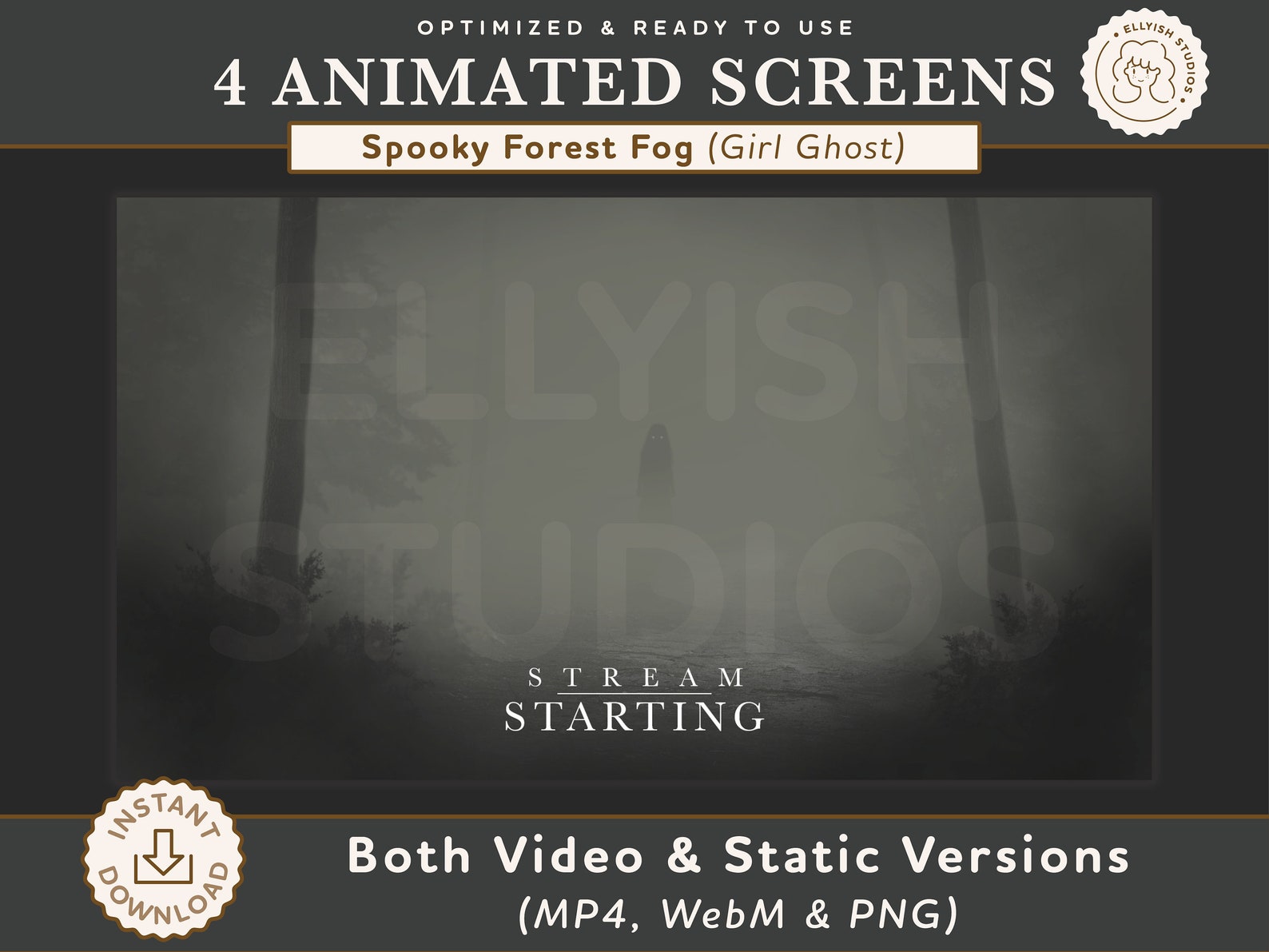 4 ANIMATED Spooky Stream Screens | Horror Scary Halloween | Girl Ghost ...