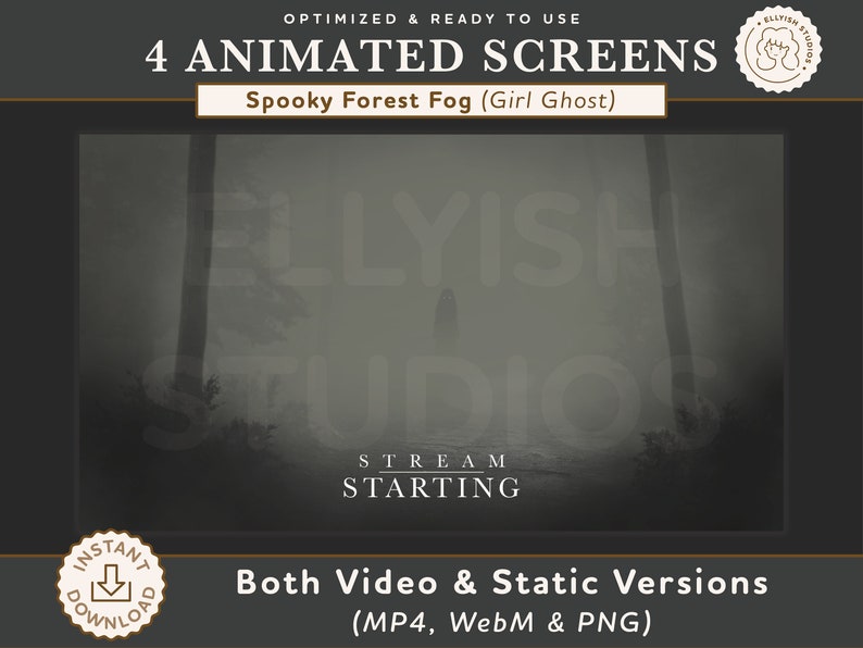 4 ANIMATED Spooky Stream Screens | Horror Scary Halloween | Girl Ghost ...