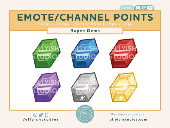 Rupee Gem Channel Points Emotes Jewels Diamonds Gems | Etsy