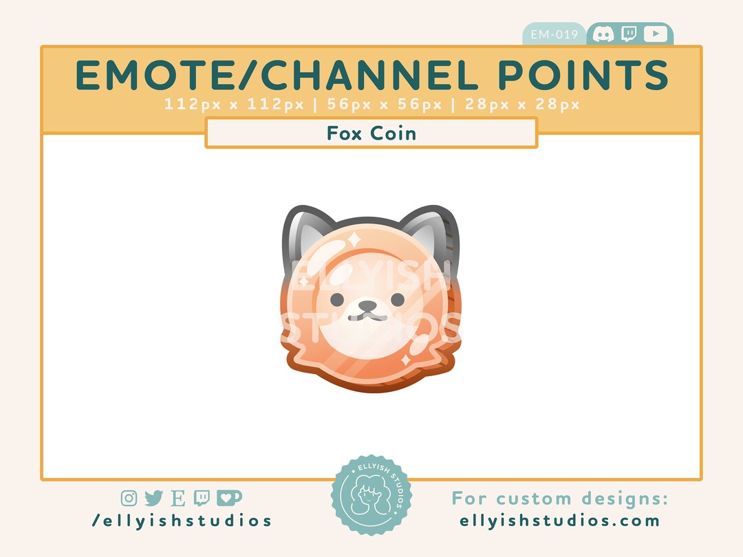 Animal Coin - Fox | Currency | Channel Points | Foxy Emote | Bit ...