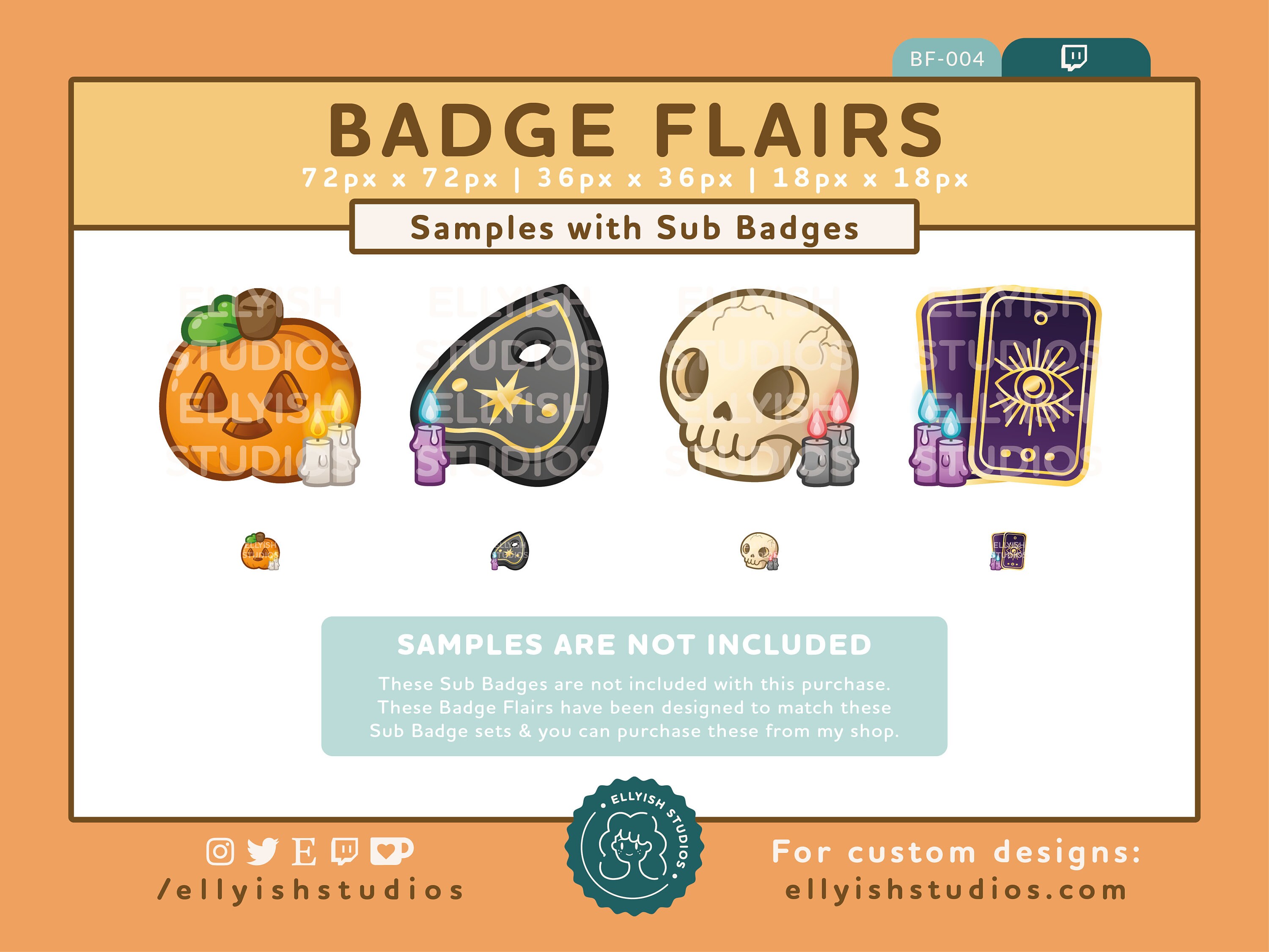 12 Candle Twitch Badge Flairs | Witch Halloween Summon | Autumn Spooky ...