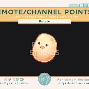 Cute Happy Potato Emote | Spud Boiled Tato | Channel Points | Kawaii ...