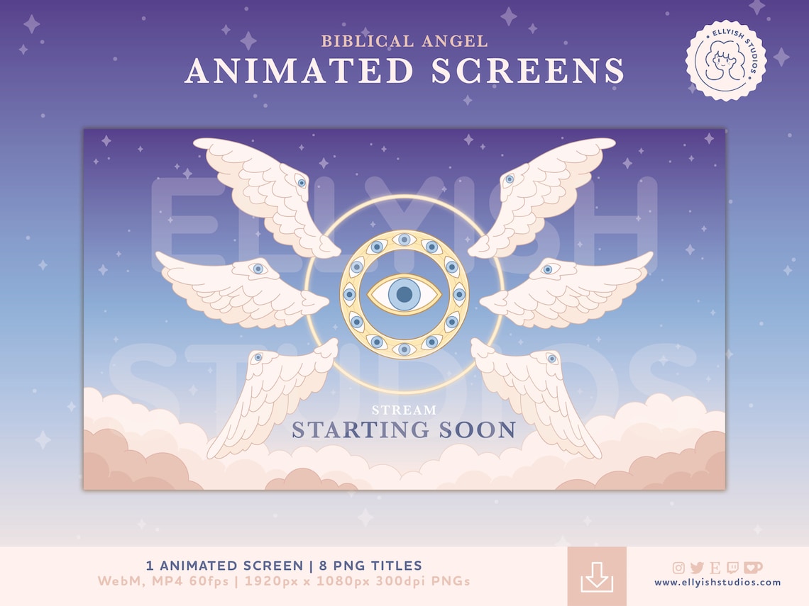 ANIMATED Biblical Angel Stream Package Heaven Sky Clouds Stars Space ...