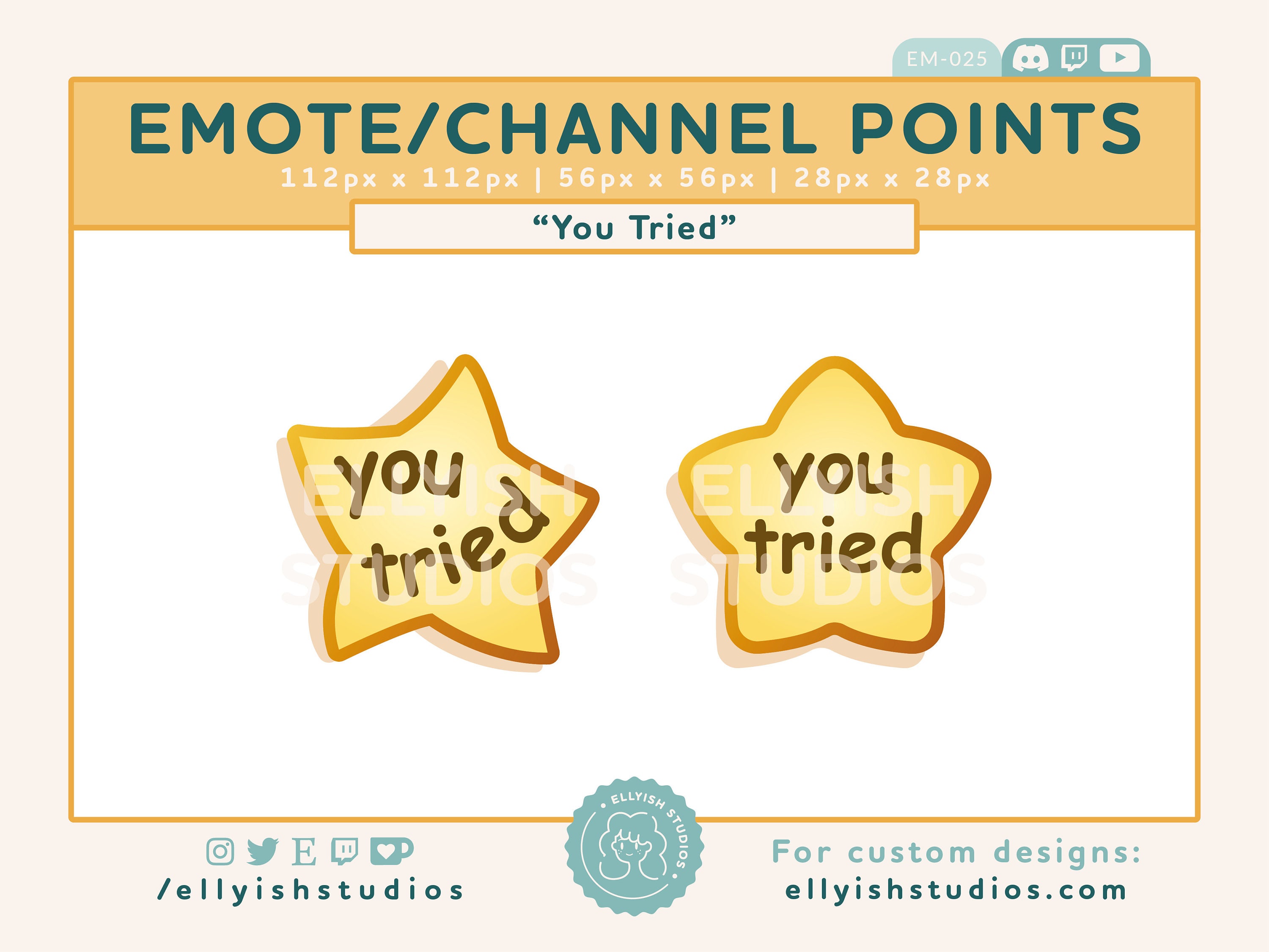 You Tried Emote | Meme Star Sticker RIP Epic Fail Gold Shiny | Channel ...