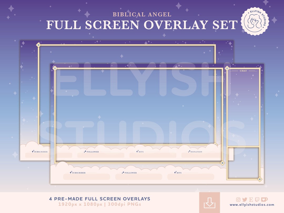 4 Stream Full Screen Overlay | Biblical Angel Angelic | Heaven Sky ...