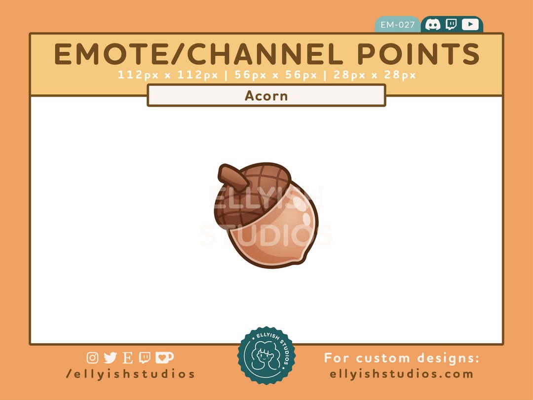 Cute Acorn Channel Point Emote | Autumn October Cozy | Witch Spooky ...