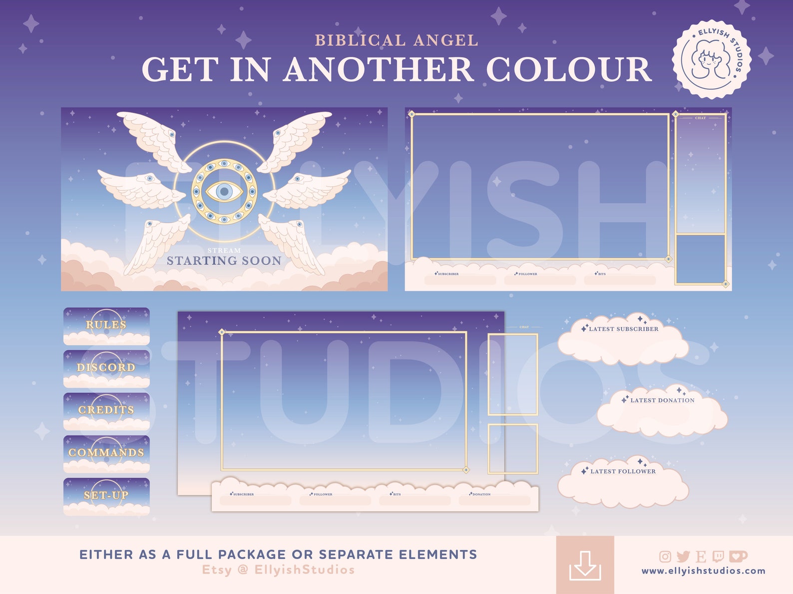 20 Twitch Stream Panels | Biblical Fallen Angel Demon | Spooky Autumn ...