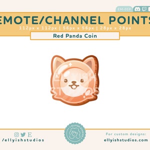 Animal Coin Red Panda Currency Channel Points Emote | Etsy