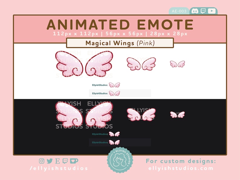 ANIMATED Magical Pink Wings Emotes Set of 2 Pink Anime - Etsy