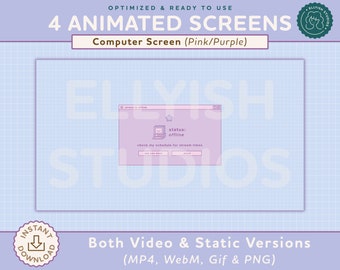 Purple Computer Twitch Overlay Package Minimal Retro 8-bit - Etsy Canada