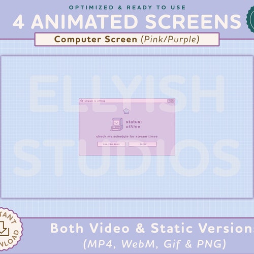 Twitch OBS Animated Stream Screens Aesthetic Pastel Computer - Etsy