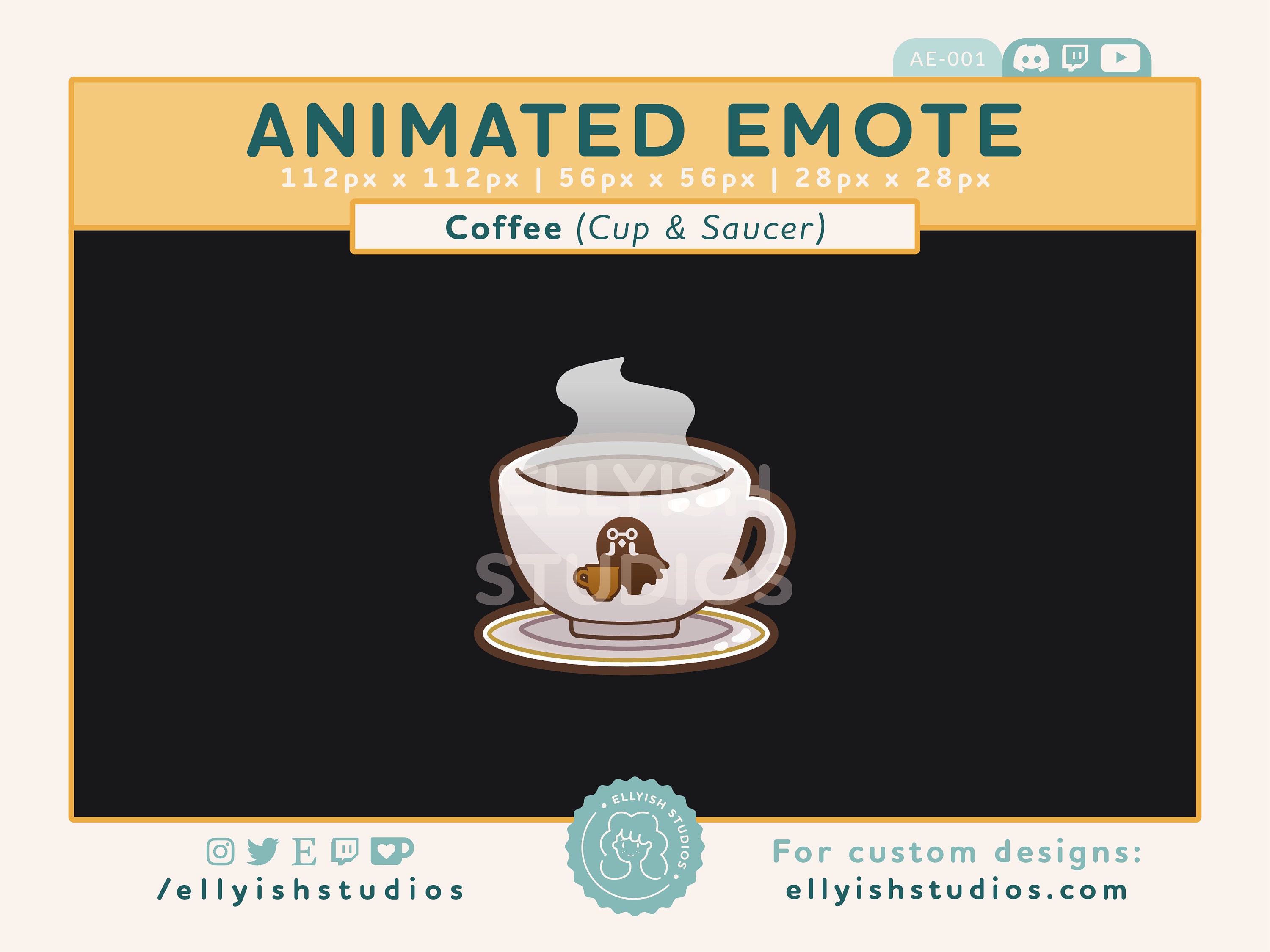 ANIMATED Steaming Coffee Cup Emote | Animal Crossing Inspired | New ...
