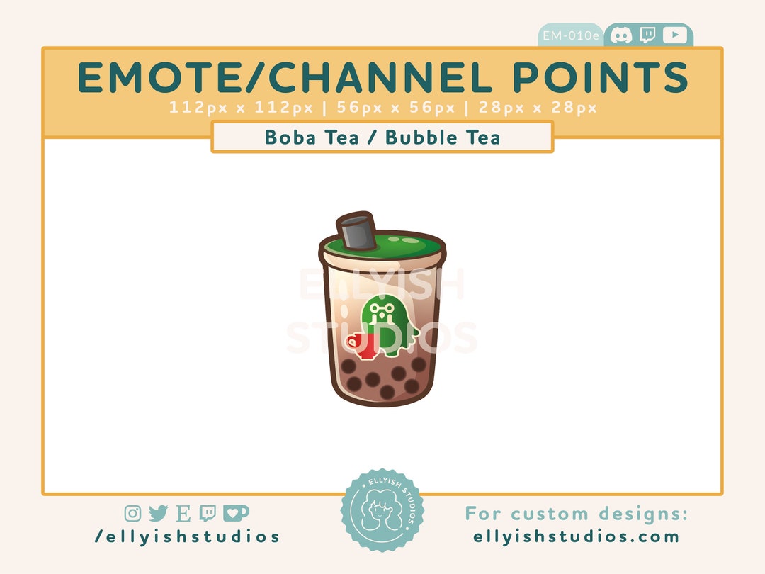 Boba Bubble Tea Emote | Animal Crossing Inspired | Channel Points ...