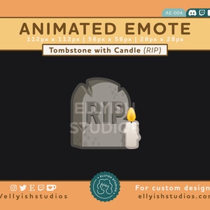 ANIMATED Tombstone Candle RIP Emote | Spooky Halloween Grave | Twitch ...