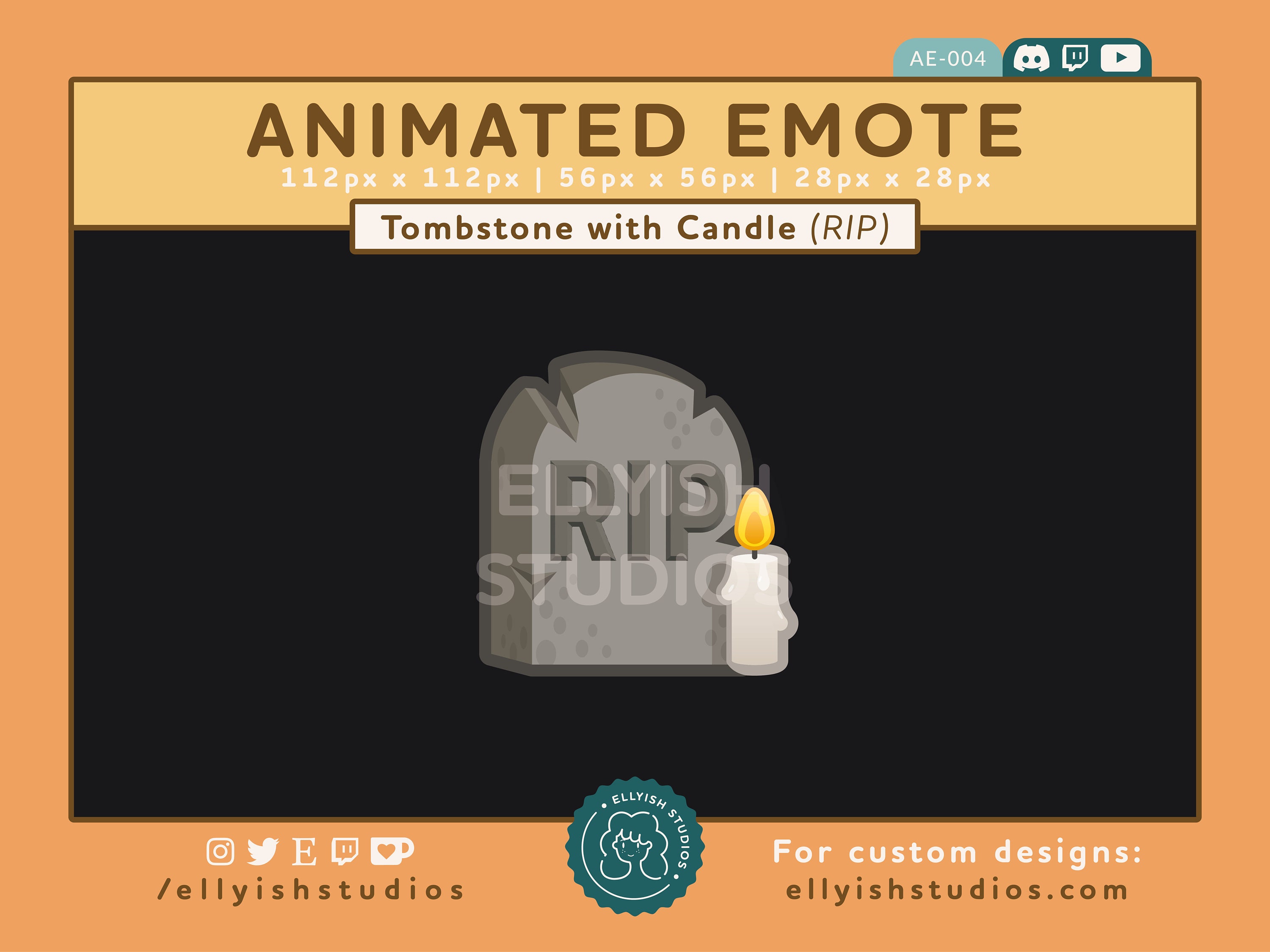 ANIMATED Tombstone Candle RIP Emote | Spooky Halloween Grave | Twitch ...