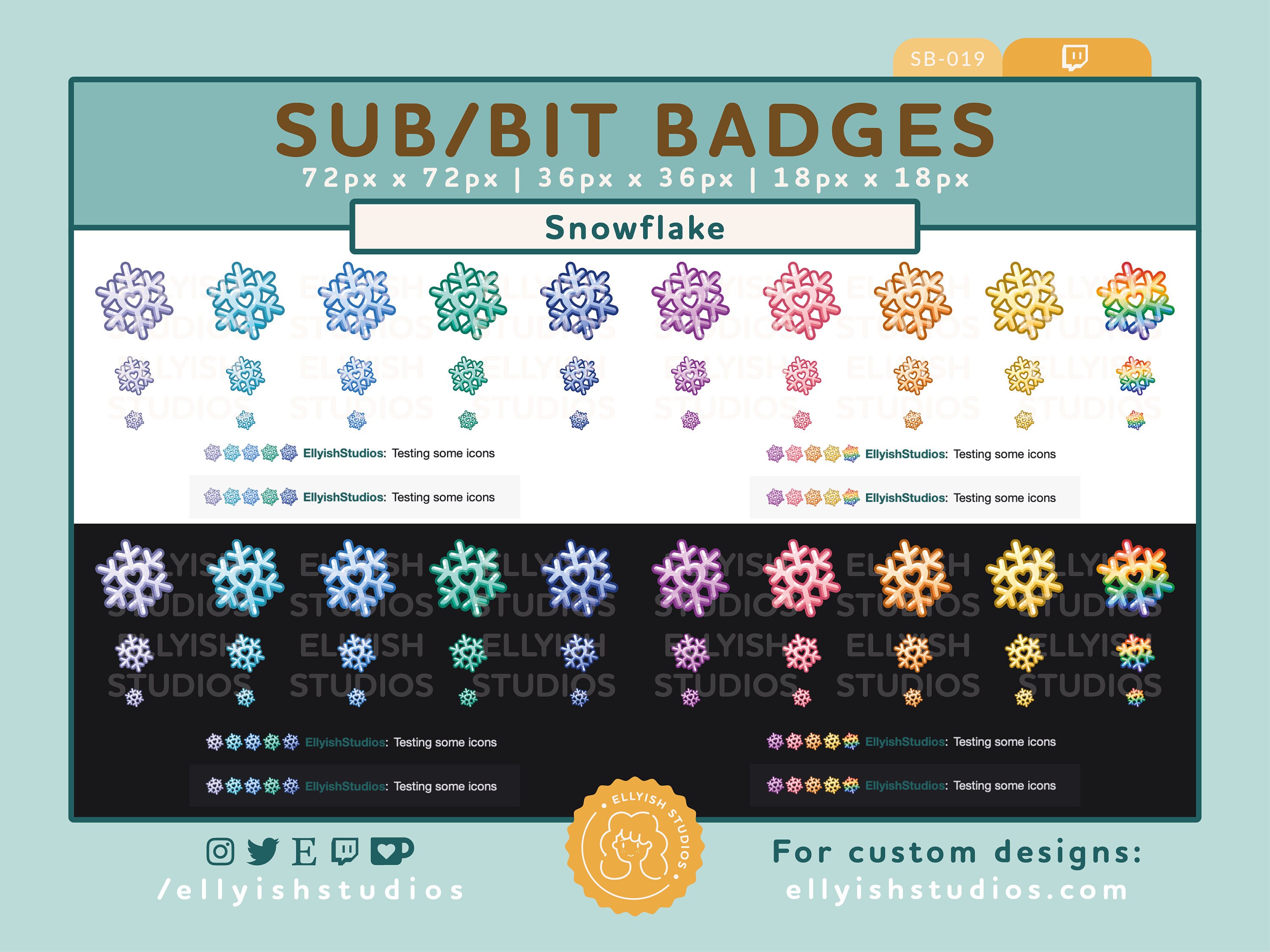 10 Snowflakes Twitch Sub Bit Badges | Cheer Bit | Subscribe Loyalty ...
