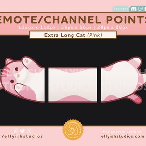 Extra Long Cat Pink Emote Channel Points Japanese Plushie - Etsy