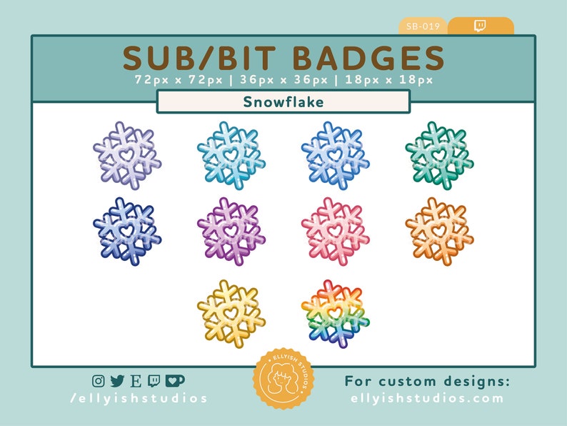 10 Snowflakes Twitch Sub Bit Badges | Cheer Bit | Subscribe Loyalty ...
