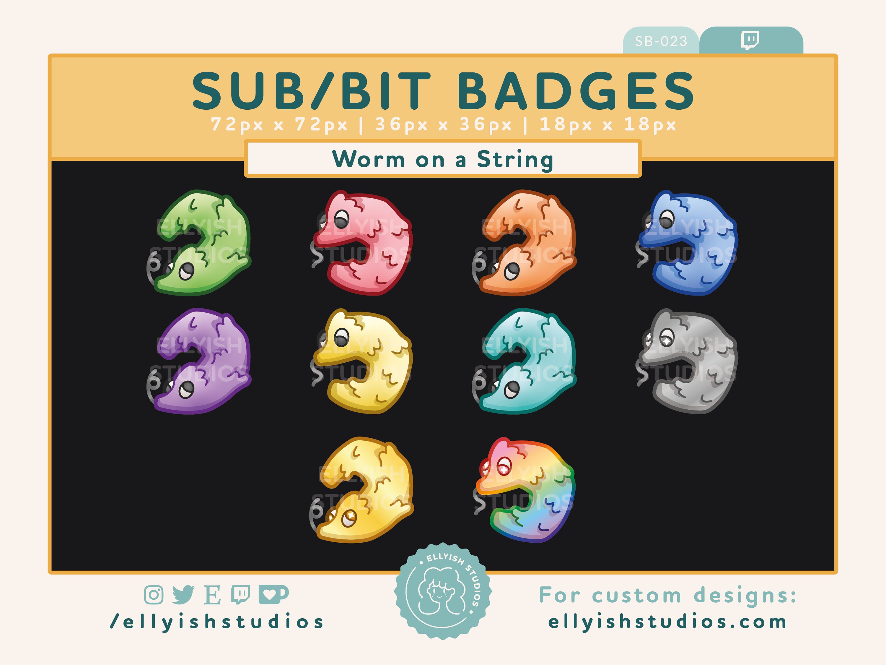 10 Worm on a String Twitch Sub Badges | Cute Worms Nostalgic Toy Meme ...