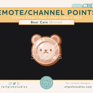 Animal Coin Bear Copper Currency Channel Points Emote | Etsy