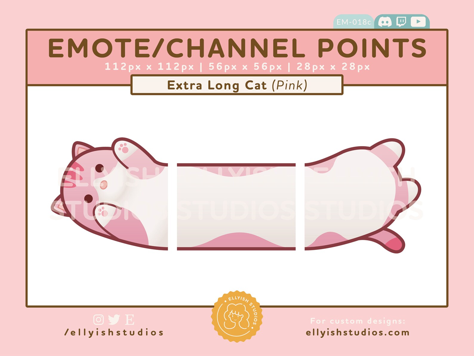 Extra Long Cat Pink Emote Channel Points Japanese Plushie - Etsy