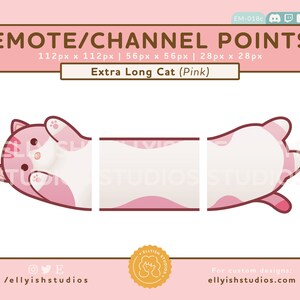 Extra Long Cat Pink Emote Channel Points Japanese Plushie - Etsy