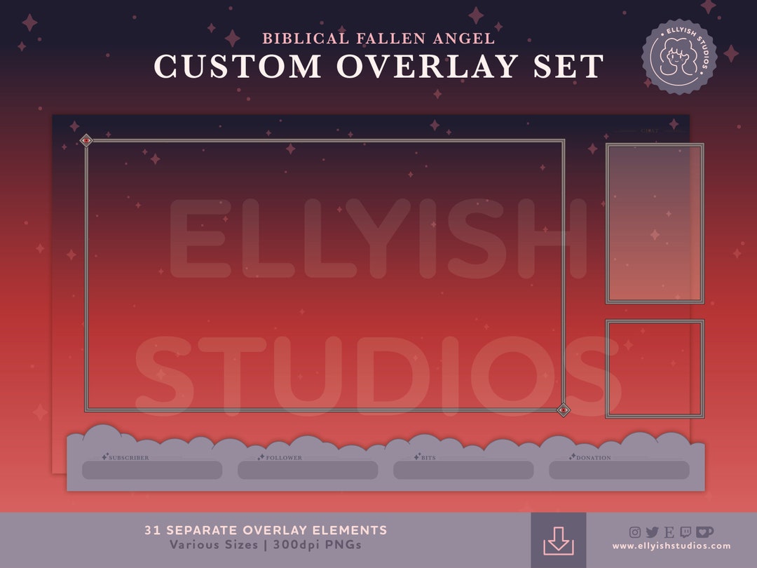 31 Custom Stream Overlay | Biblical Fallen Angel Demon | Spooky Autumn ...