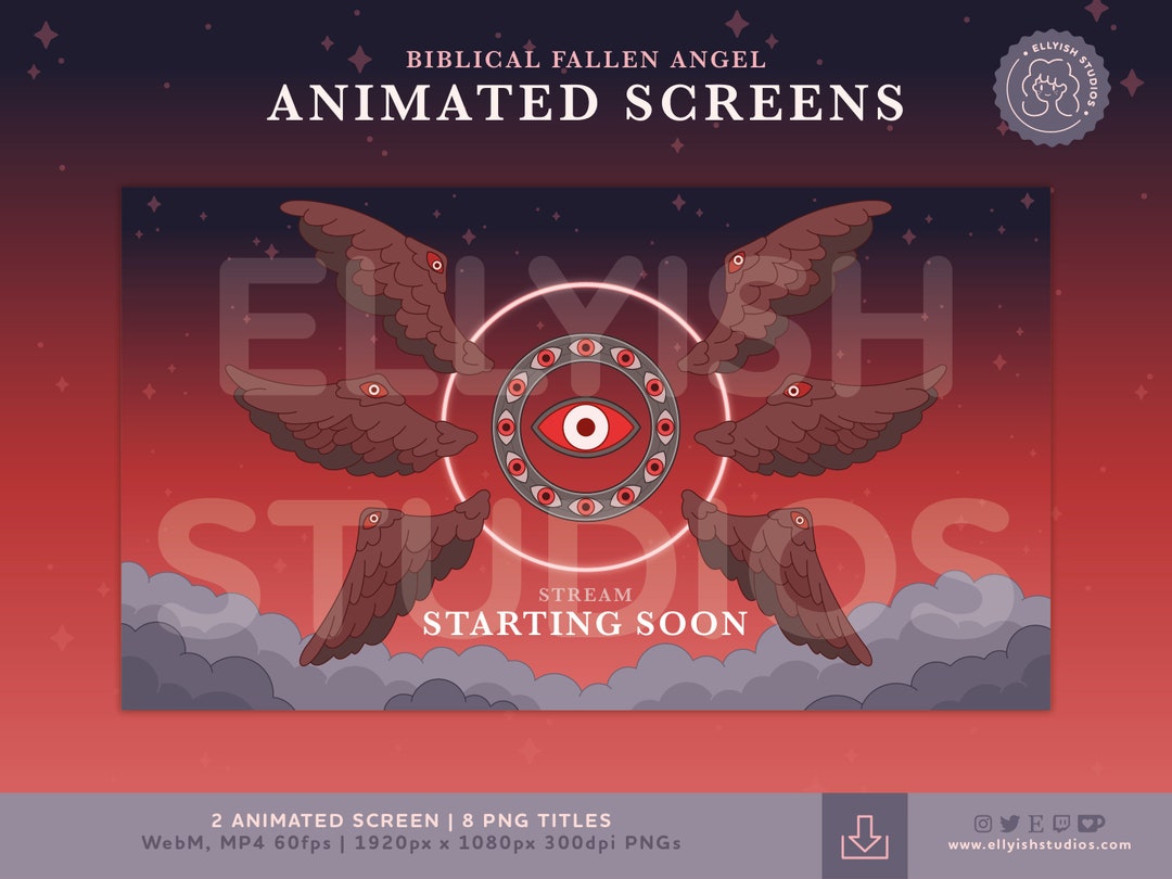 ANIMATED Biblical Fallen Angel Demon Stream Screens | Spooky Autumn ...