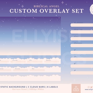 31 Custom Stream Overlay | Biblical Angel Angelic | Heaven Sky Clouds ...