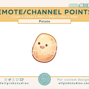 Cute Happy Potato Emote Spud Boiled Tato Channel Points Kawaii Food ...