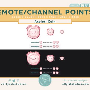 Animal Coin Axolotl Channel Points Pink Emote Bit - Etsy