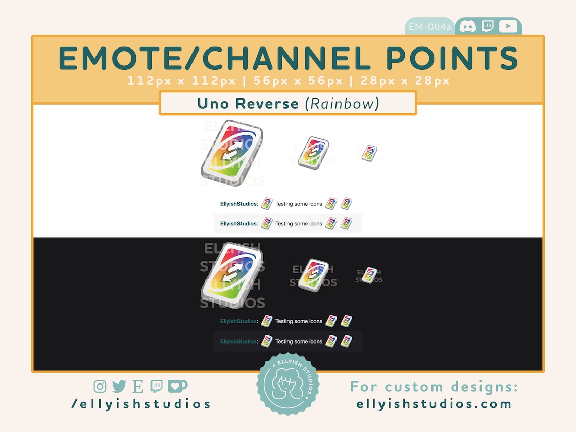 Uno Reverse Chat Stream Emote Rainbow Card Cute Kawaii Meme Chat Twitch ...